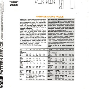 Vogue 2509 Bill Blass Sewing Pattern: Misses' Top & Pleated Overlay ...