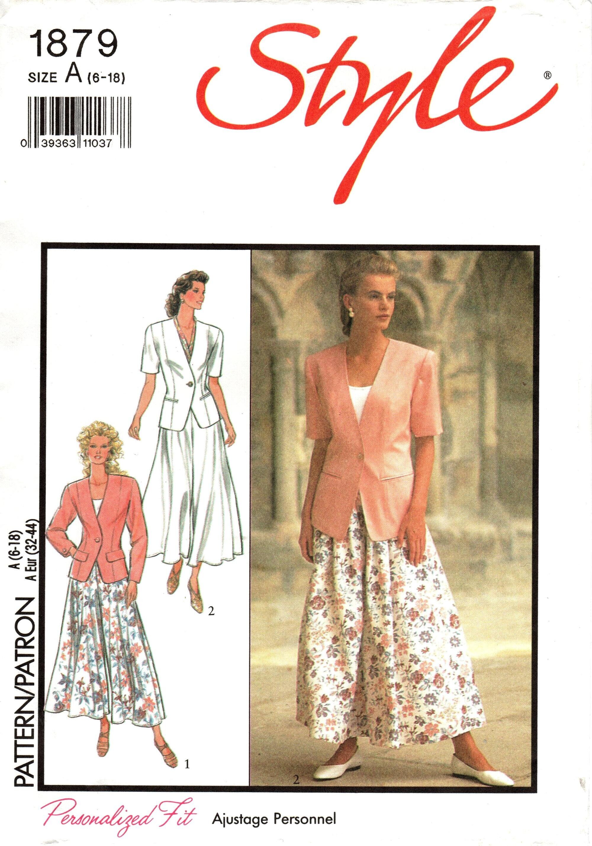 Sz 6 Thru 18 Style Pattern 1879 Misses' V-neck, One Button Jacket ...