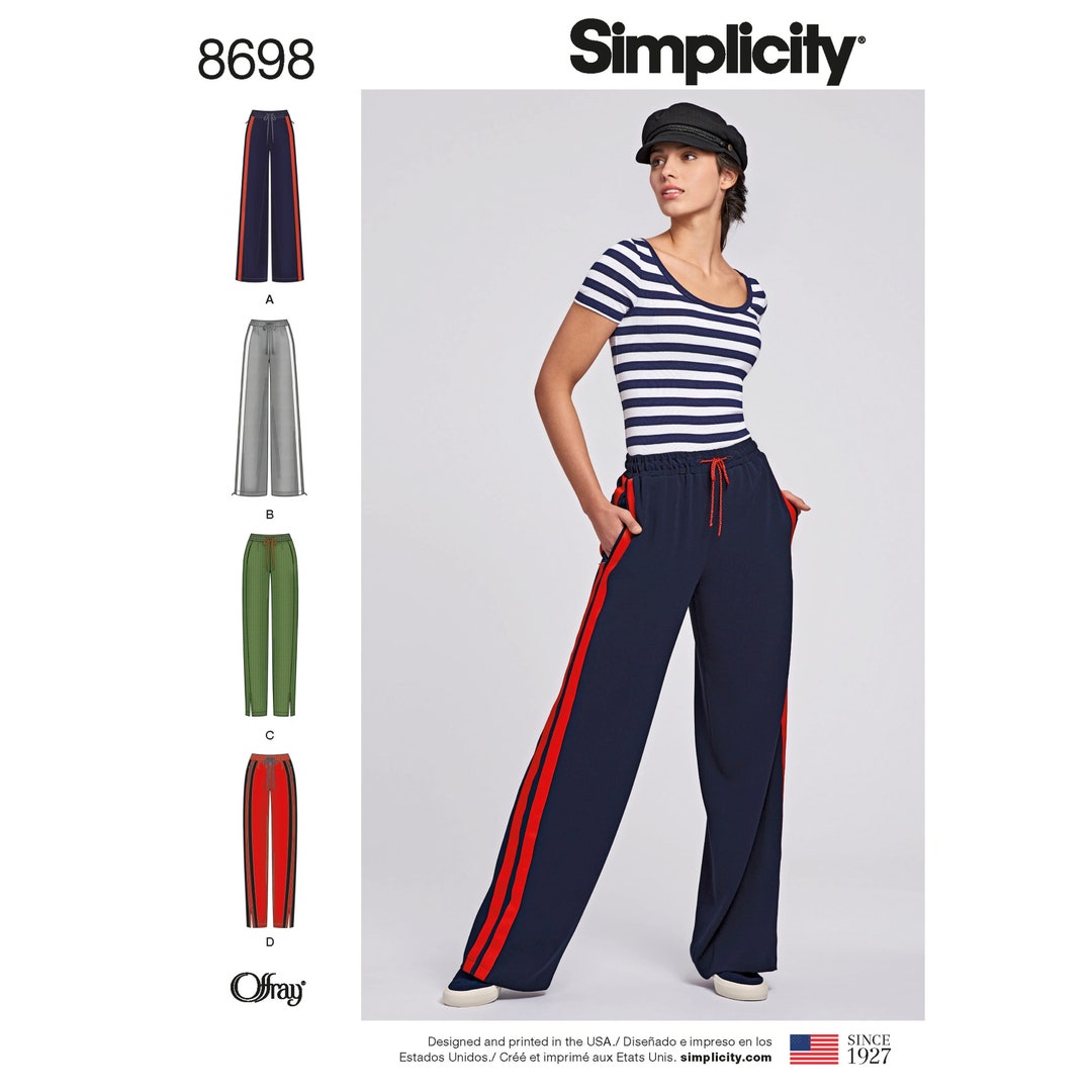 Simplicity Sewing Pattern 8698 - Misses' Semi-fitted Pull-on Pant With ...
