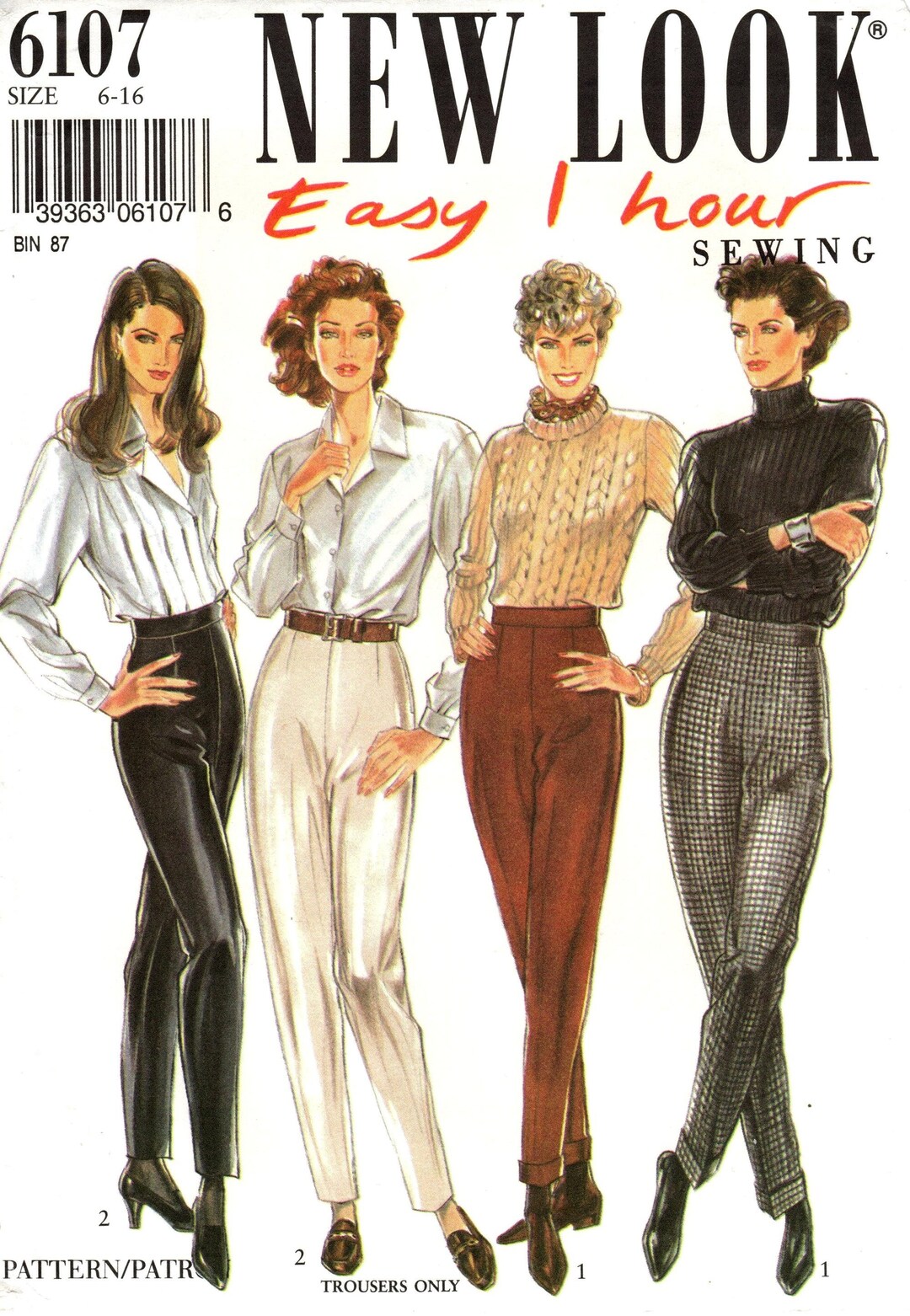 Sz 6 Thru 16 - New Look Pattern 6107 - Misses' Slim Fitting, Tapered ...