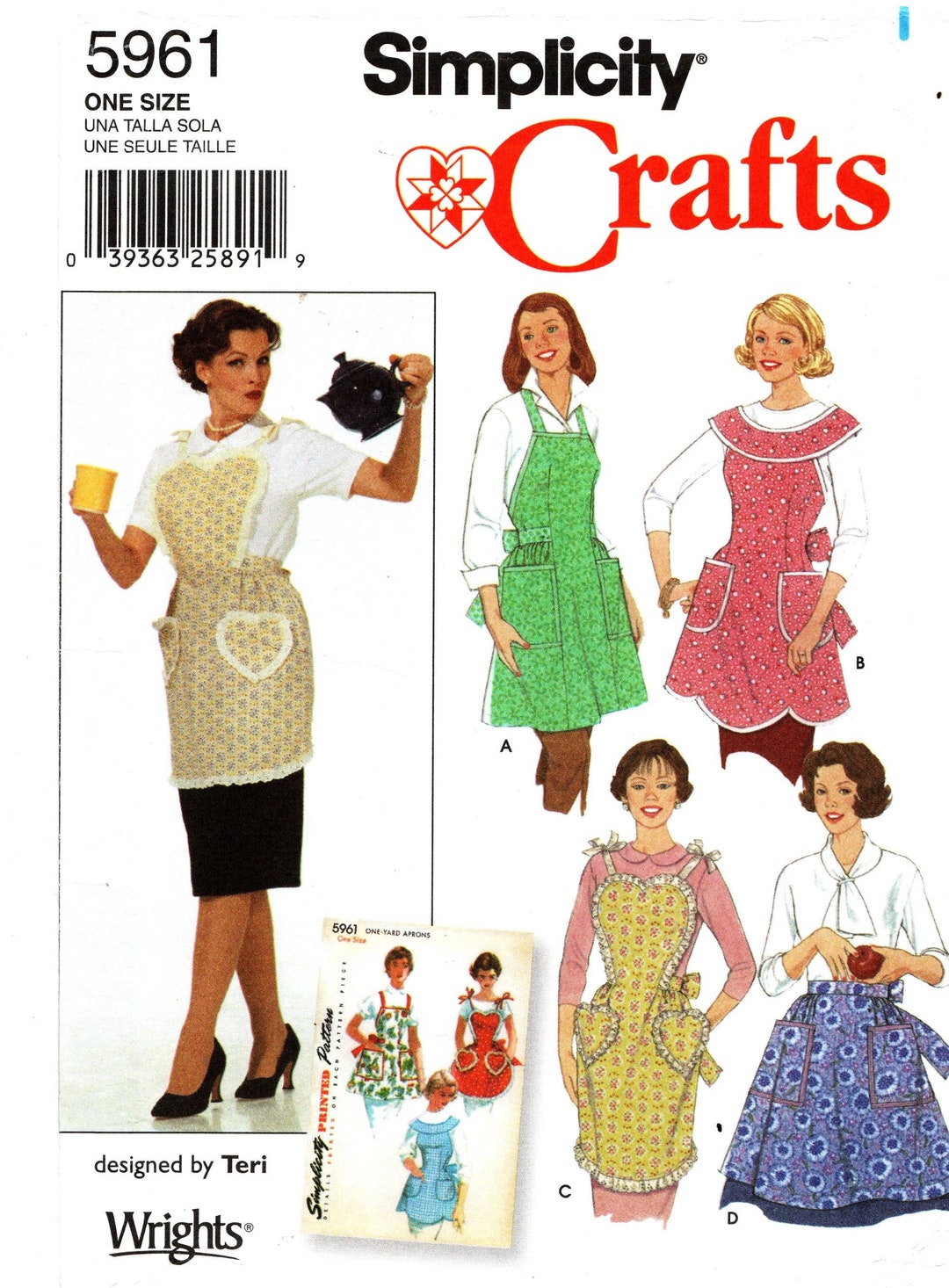 Simplicity Apron Pattern 5961 Misses' Retro Style Aprons in Four ...