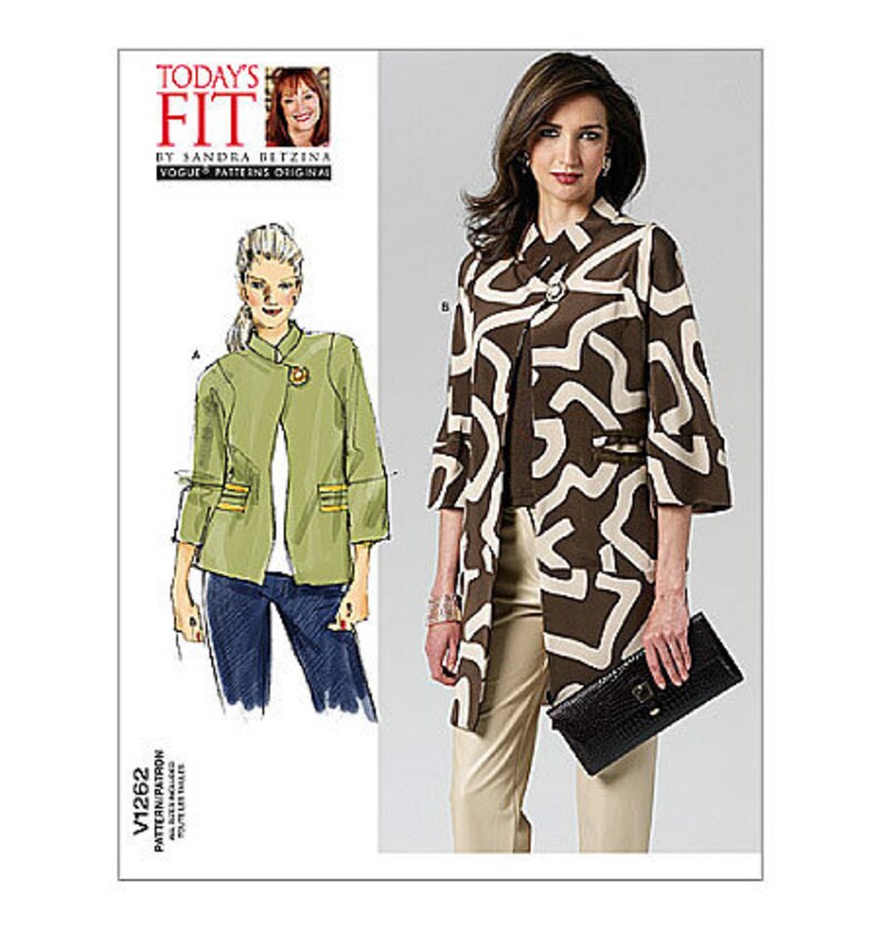 Bust 32 to 55 Vogue Jacket Pattern V1262 by | Etsy