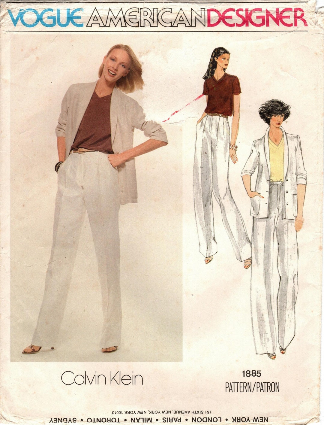 Vogue 1885 Calvin Klein Sewing Pattern: Misses' Jacket, Blouse & Pants ...