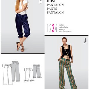 Burda Sewing Pattern 7534 - Misses' Pants in Two Variations - Elastic ...