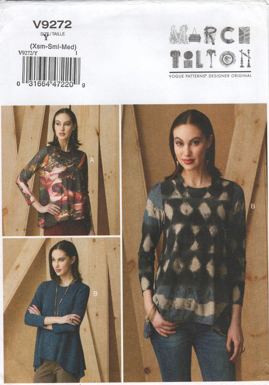 Pick Your Size - Vogue Tunic Pattern V9272/R10062 by MARCY TILTON ...
