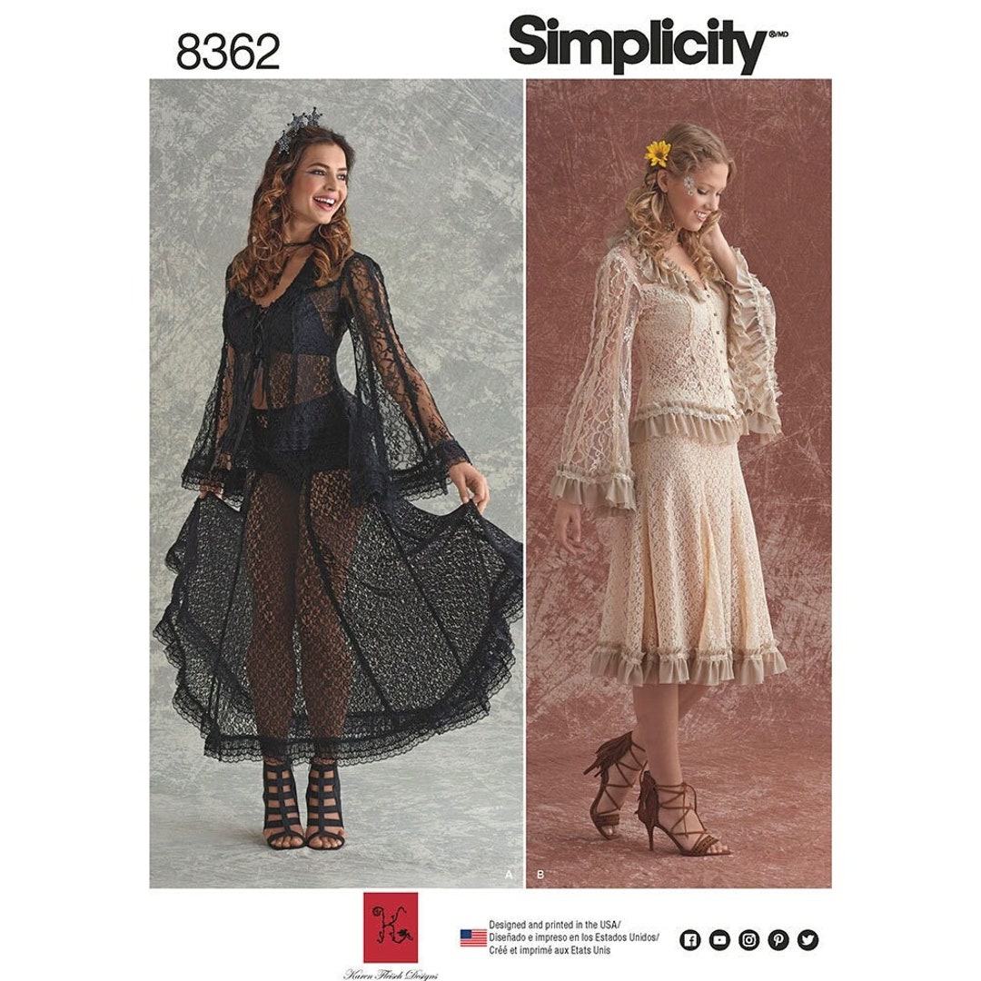 Simplicity 8362 Sewing Pattern: Misses' Lace Blouse and Skirt ...