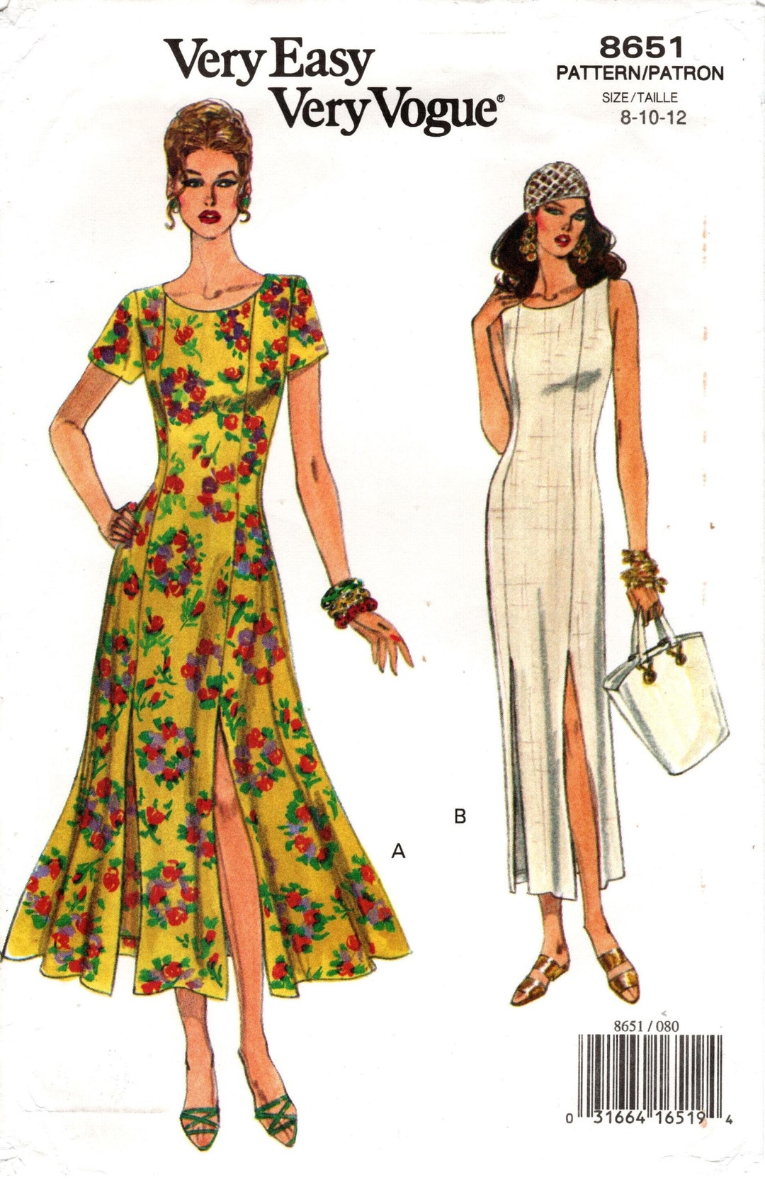 Sz 8/10/12 - Vogue Sewing Pattern 8651 - Misses' Close-fitting Flared ...
