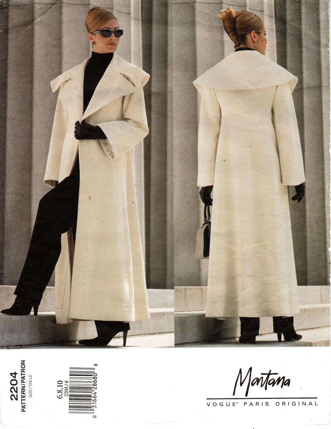 Vogue Coat Sewing Pattern 2204 by MONTANA Misses' Ankle Length, Open ...