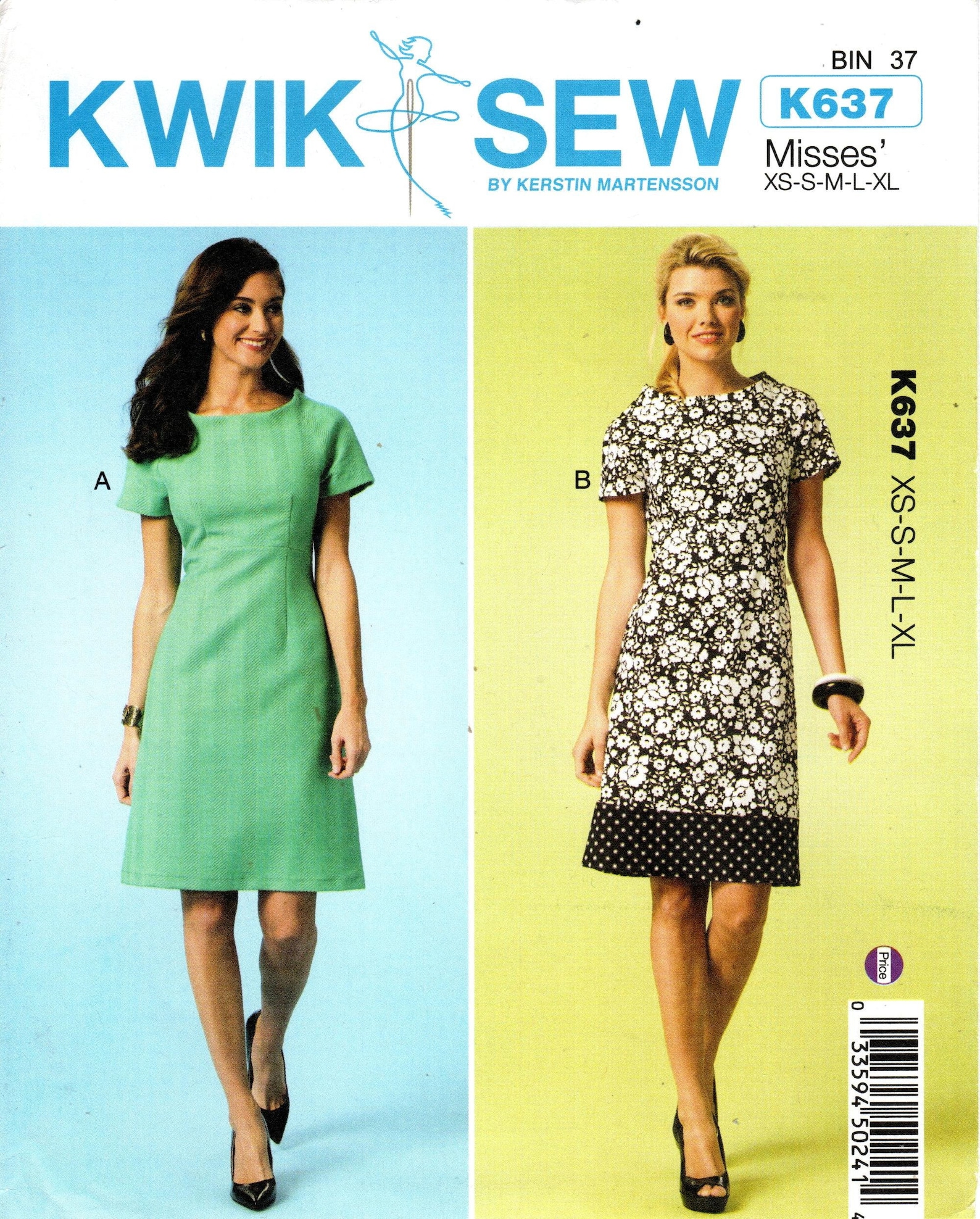 Kwik Sew K637 Dress Sewing Pattern: Empire Waist, A-line Skirt (XS-XL ...
