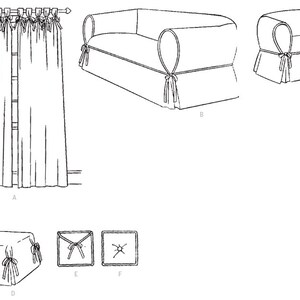 Butterick Home Decor Pattern 3877 Sofa, Chair and Ottoman Slipcovers ...