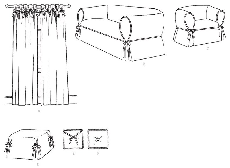 Butterick Home Decor Pattern 3877 Sofa Chair and Ottoman | Etsy