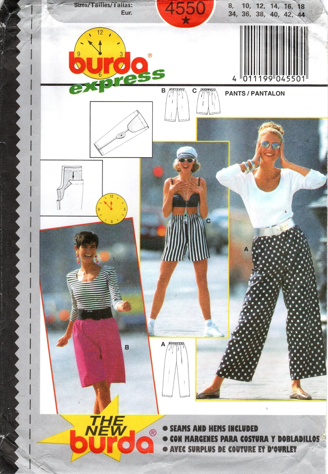 Burda Sewing Pattern 4550 - Misses' Loose-fitting, Wide Leg Pants or ...