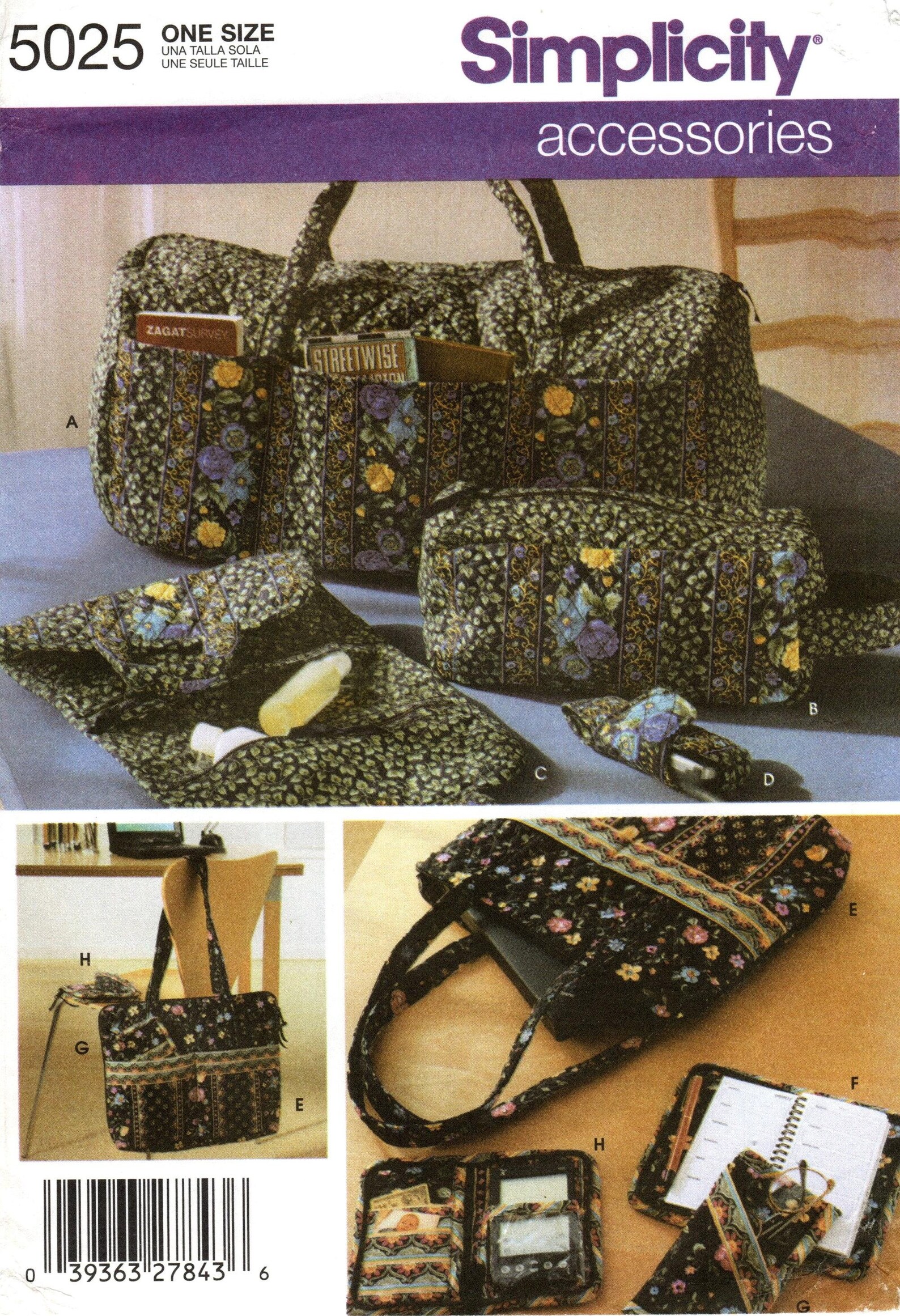 Simplicity Accessories Pattern 5025 Misses' Bags and Accessories Duffle ...