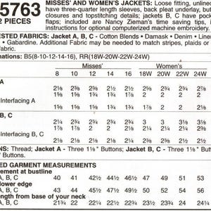 Sz 8 Thru 16 - Mccall's Pattern M5763 by NANCY ZIEMAN - Misses' & Women ...
