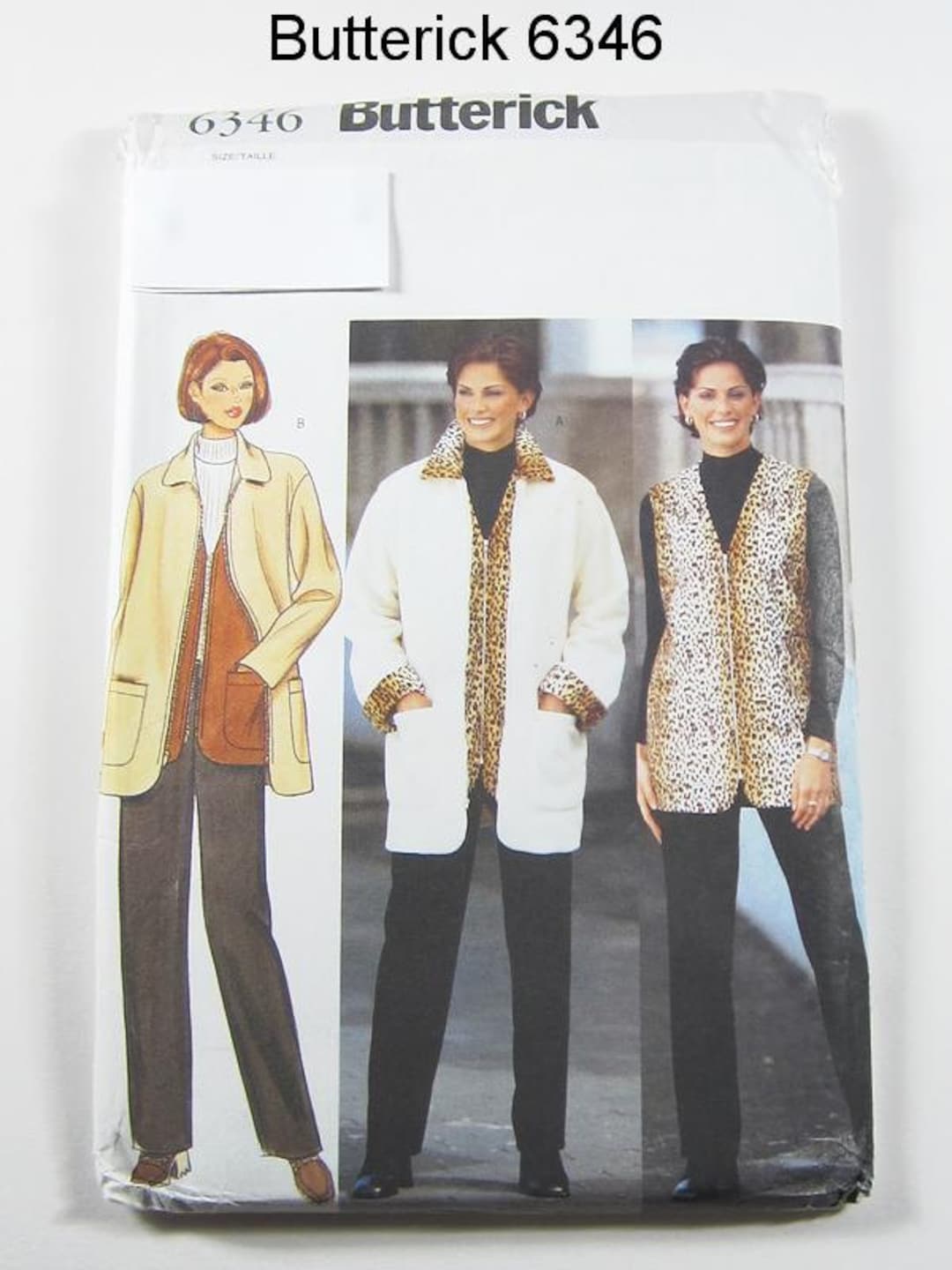 Butterick 90s Jacket Pattern 6346 - Misses' Jacket, Vest and Pants - SZ ...