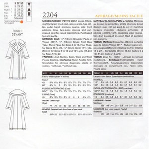 Vogue Coat Sewing Pattern 2204 by MONTANA Misses' Ankle Length, Open ...