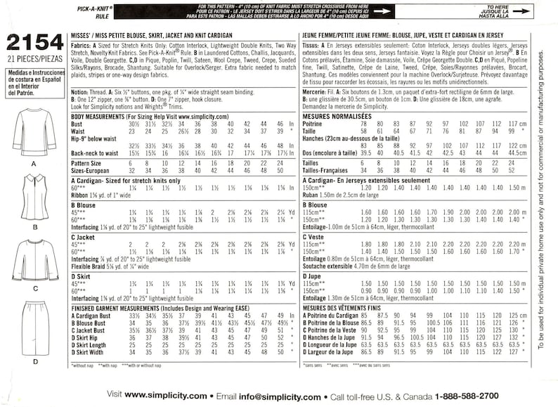 Pick Your Size Simplicity Separates Pattern 2154 - Etsy