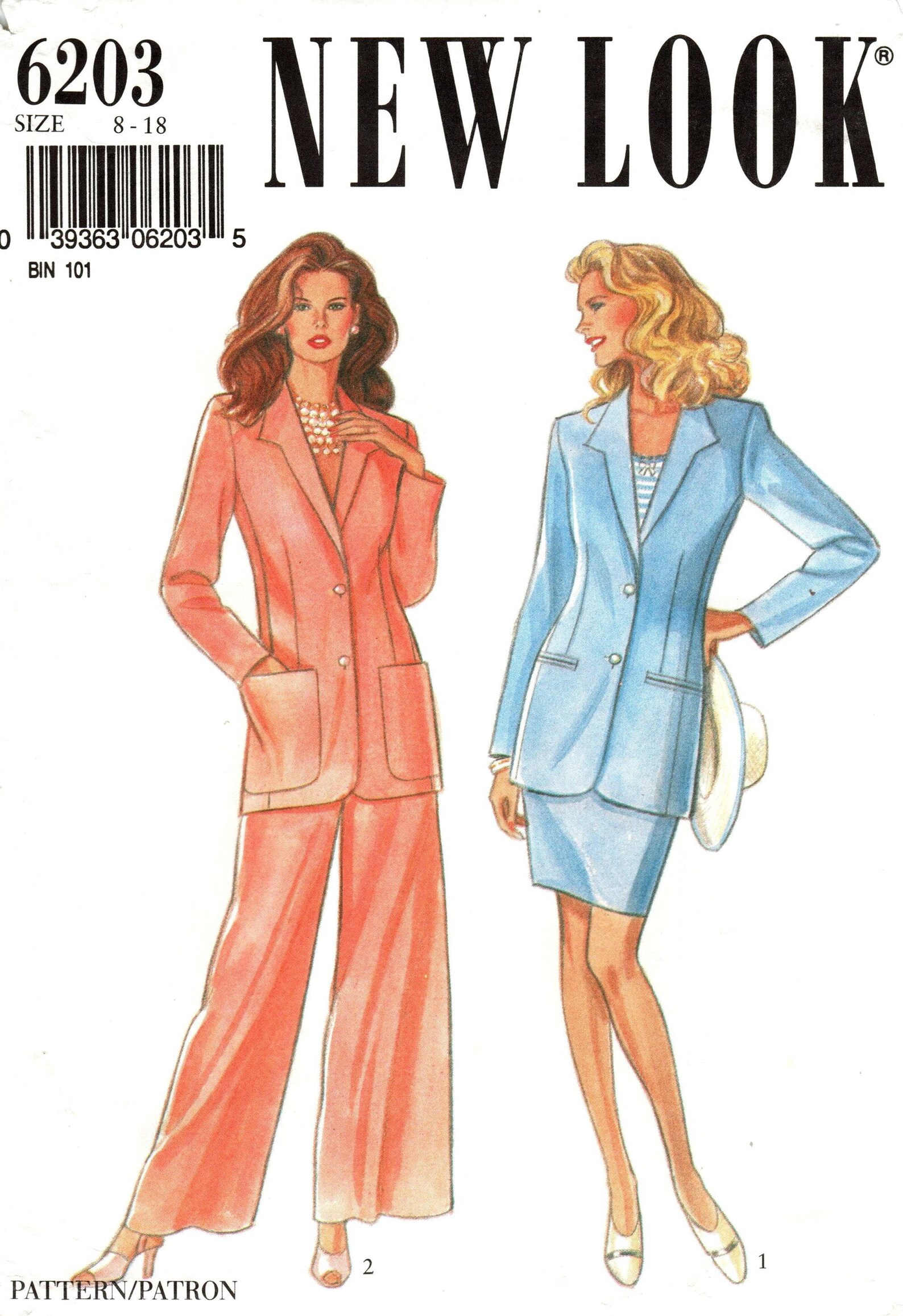 Sz 8 Thru 18 New Look 6203 Misses' Front Buttoned, Princess Seam, Below ...