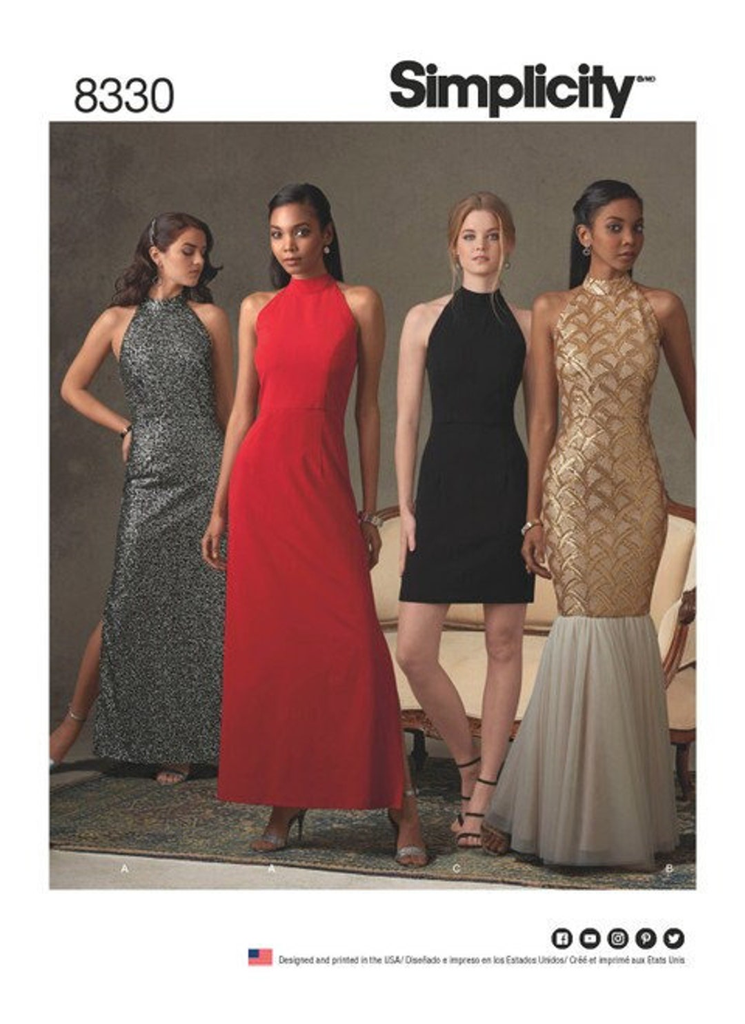 Simplicity 8330 Sewing Pattern: Misses' Fitted Dresses, Sz 12-20 - Etsy