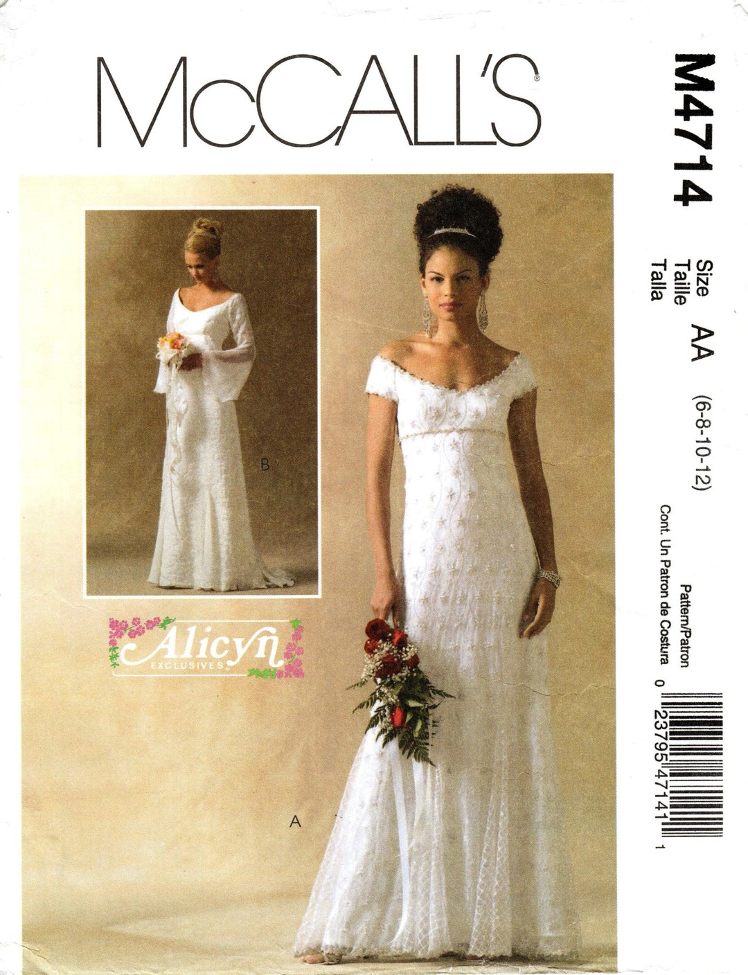 U-PICK Size - Mccalls Wedding Dress Pattern M4714 by ALICYN EXCLUSIVES ...