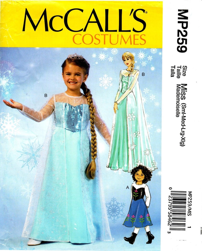Snow Princess Costume Pattern: Adult Sizes S-XL (mccall's MP259/M7000 ...