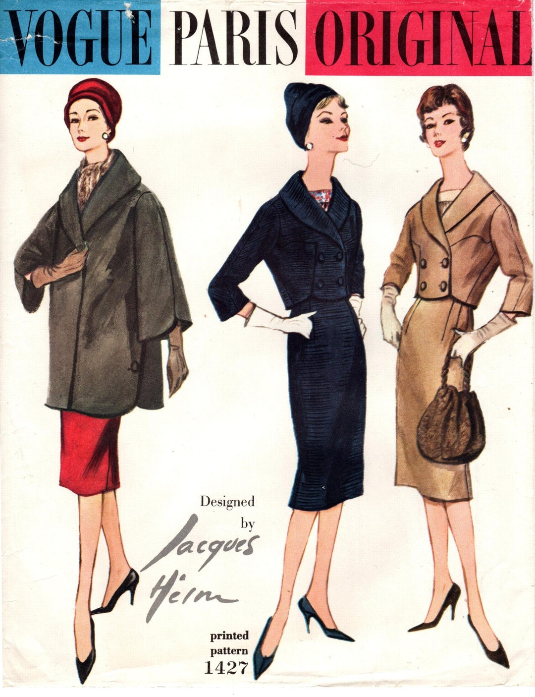 Vintage Vogue Paris Original Sewing Pattern: Jacques Heim Dress, Jacket ...