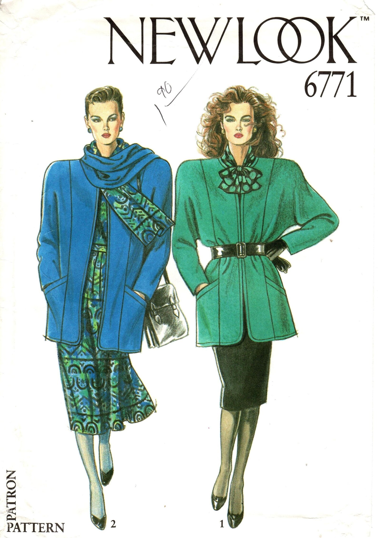 Sz 8 Thru 18 New Look Pattern 6771 Misses' Collarless, Princess Seam ...