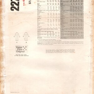 Vtg 70's Vogue Sewing Pattern 2275 by YVES SAINT LAURENT - Misses' Semi ...