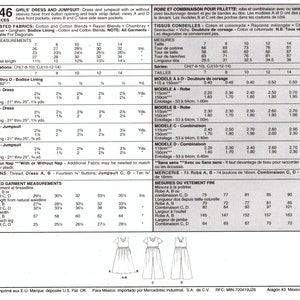 Mccall's Sewing Pattern 8646 - Girls' V-neck, Button Front, Calf Length ...