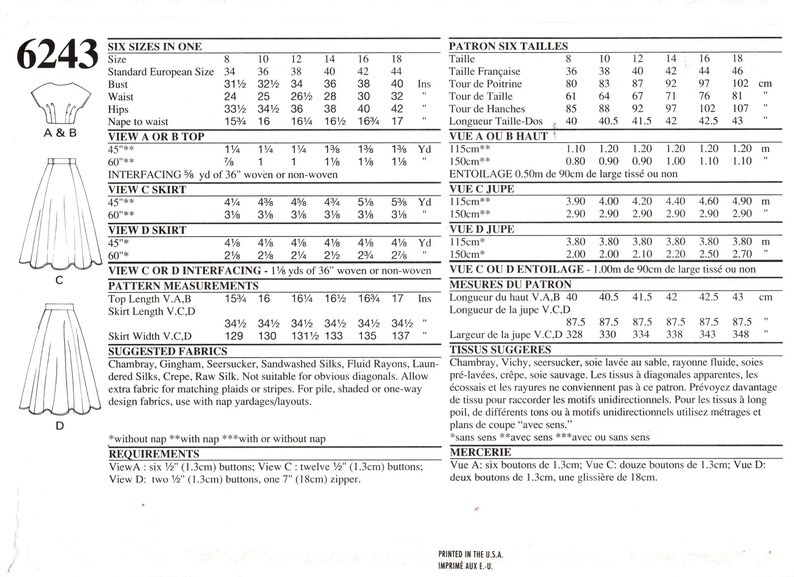 Sz 8 Thru 18 New Look Separates Pattern 6243 Misses' - Etsy