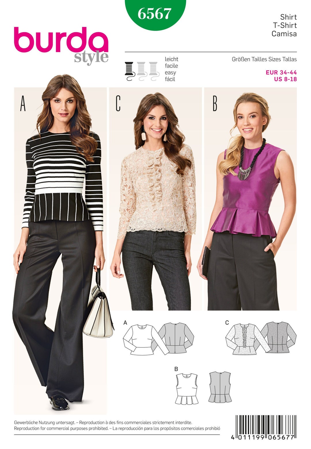 Burda Sewing Pattern 6567 - Misses' Jewel Neck, Sleeveless or Long ...