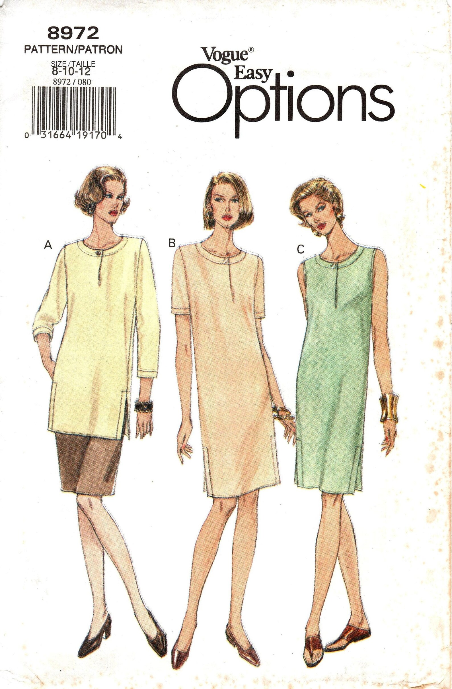 Sz 8/10/12 Vogue Dress Pattern 8972 Misses' Loose - Etsy