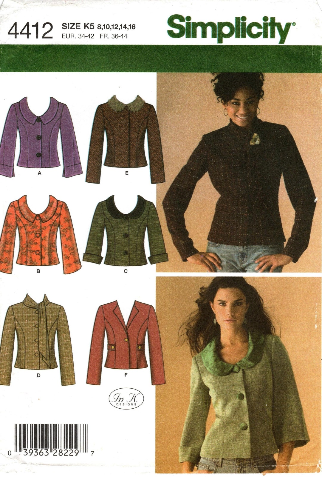 Sz 8 Thru 16 Simplicity Pattern 4412 Misses' Unlined - Etsy