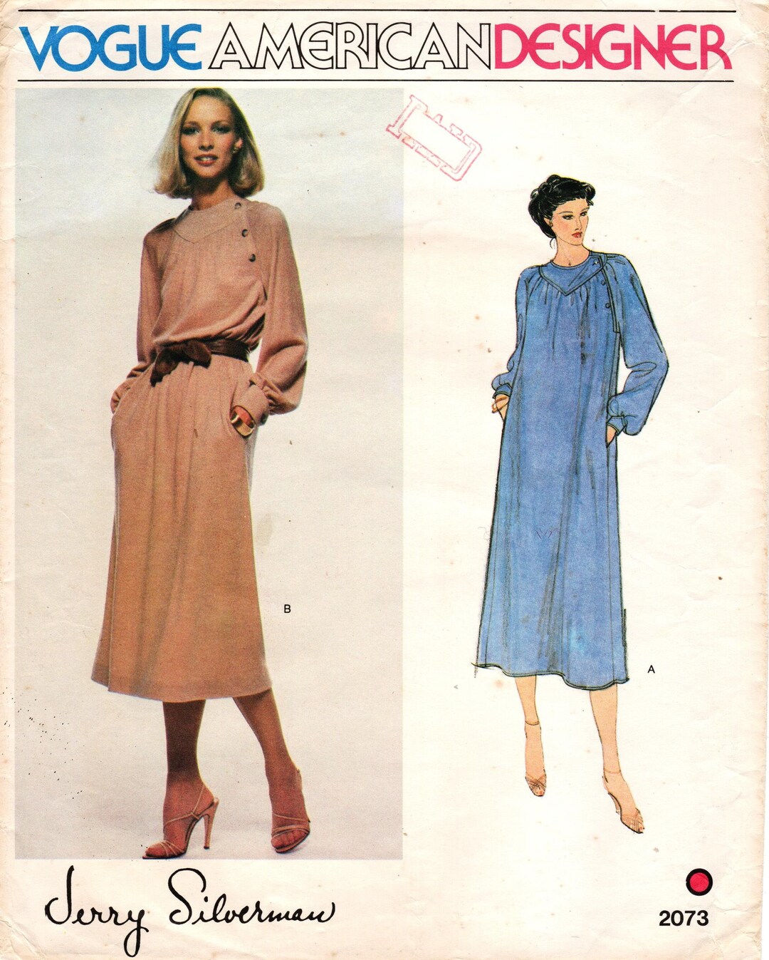 Vtg 80's Vogue Sewing Pattern 2073 by JERRY SILVERMAN - Misses' Loose ...