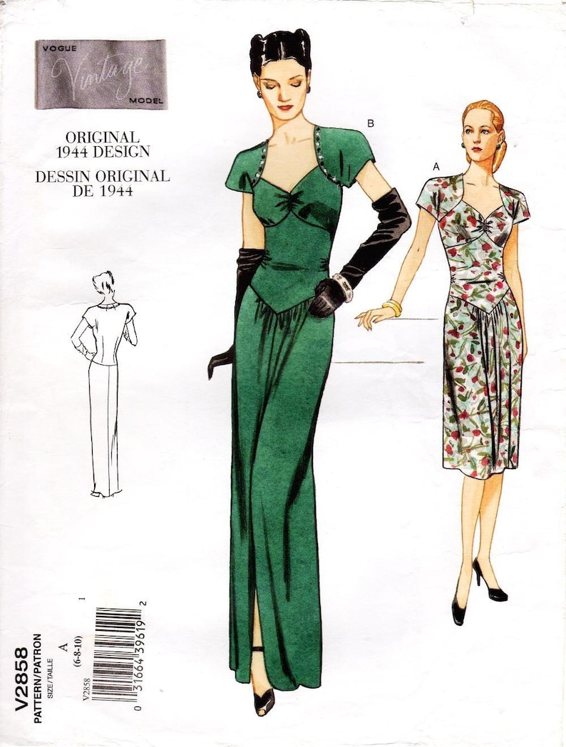 Sz 6/8/10 Vogue Dress Pattern V2858 Misses' Sweetheart - Etsy