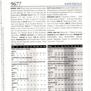 Vogue Sewing Pattern 9677 - Misses' Fitted, Lined, Princess Seam Vest ...