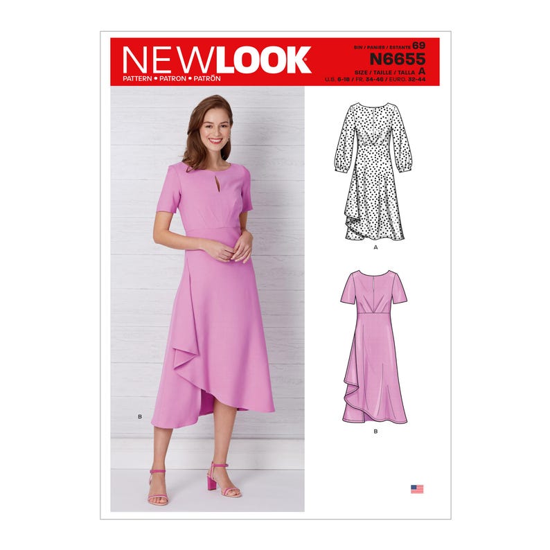 New Look Dress Sewing Pattern N6655: Misses' Sizes 6-18 (uncut) - Etsy
