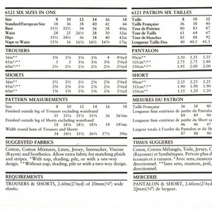 Sz 8 Thru 18 - New Look Pants Pattern 6121 - Misses' Pull-on, Wide Leg, Ankle Length Pants or ...