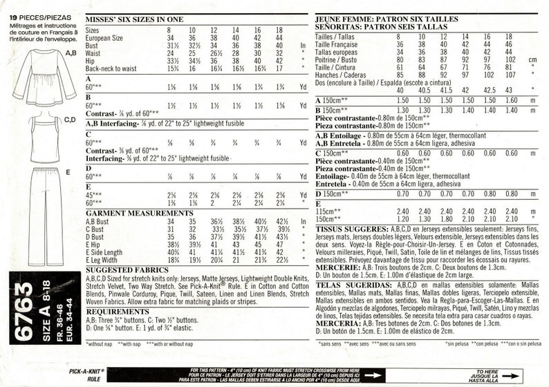 Sz 8 Thru 18 New Look Pattern 6763 Misses' Banded Neckline, Fitted Tank ...