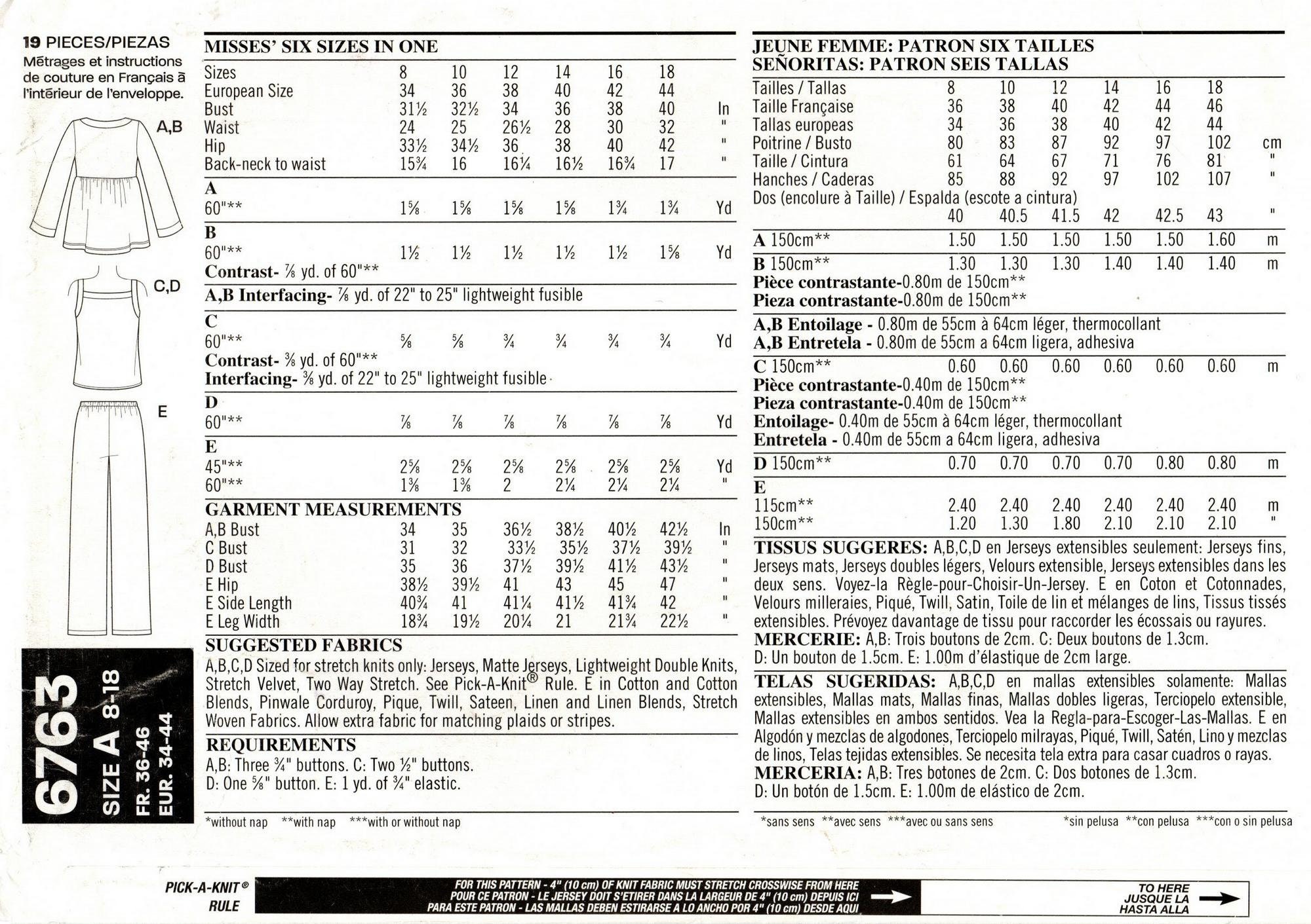 Sz 8 Thru 18 New Look Pattern 6763 Misses' Banded Neckline, Fitted Tank ...