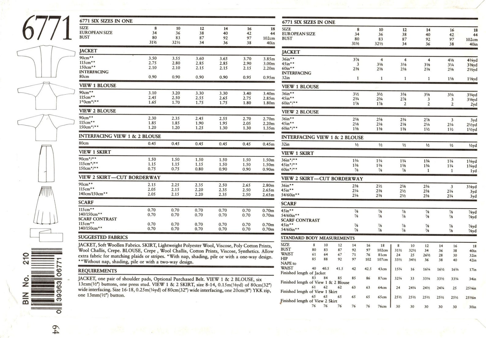 Sz 8 Thru 18 New Look Pattern 6771 Misses' Collarless, Princess Seam ...