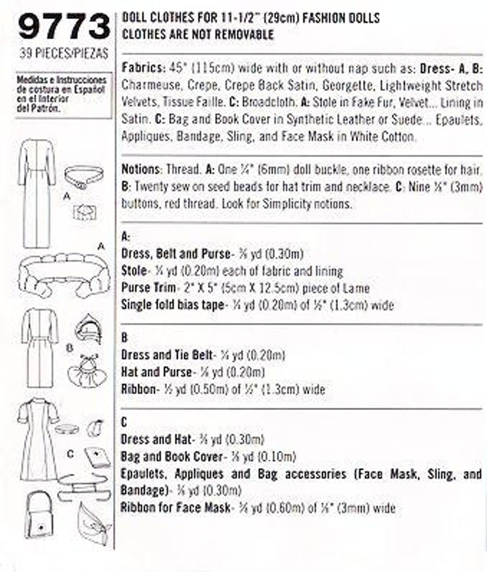 Simplicity Sewing Pattern 9773 Courageous Forties Doll - Etsy