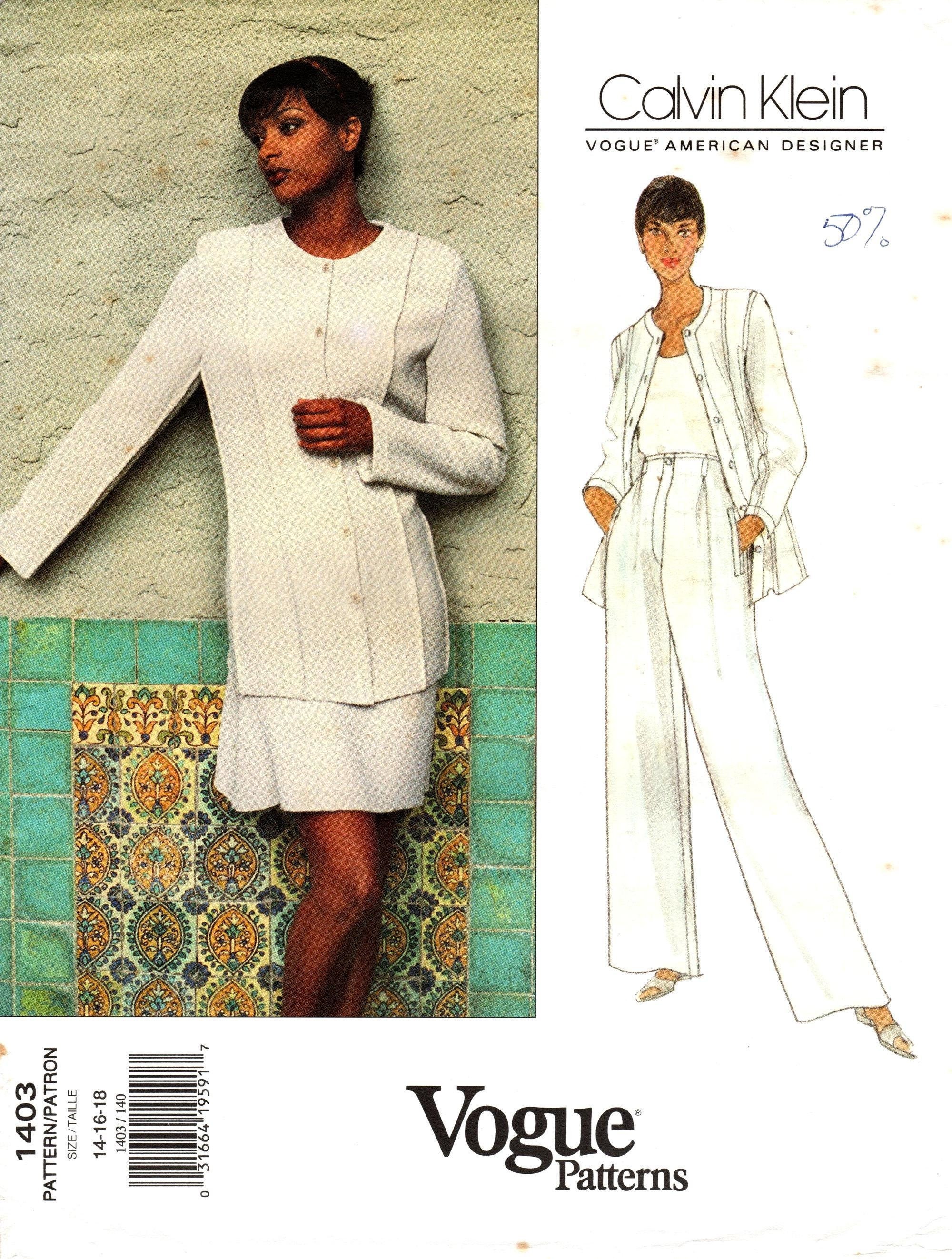 Sz 14/16/18 Vogue Pattern 1403 by CALVIN KLEIN Misses' - Etsy