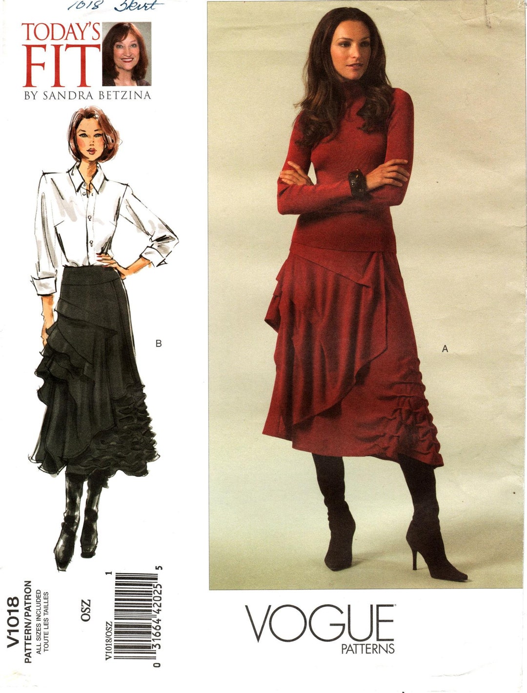 Vogue Sewing Pattern V1018 - Today's Fit by SANDRA BETZINA - Misses' A ...