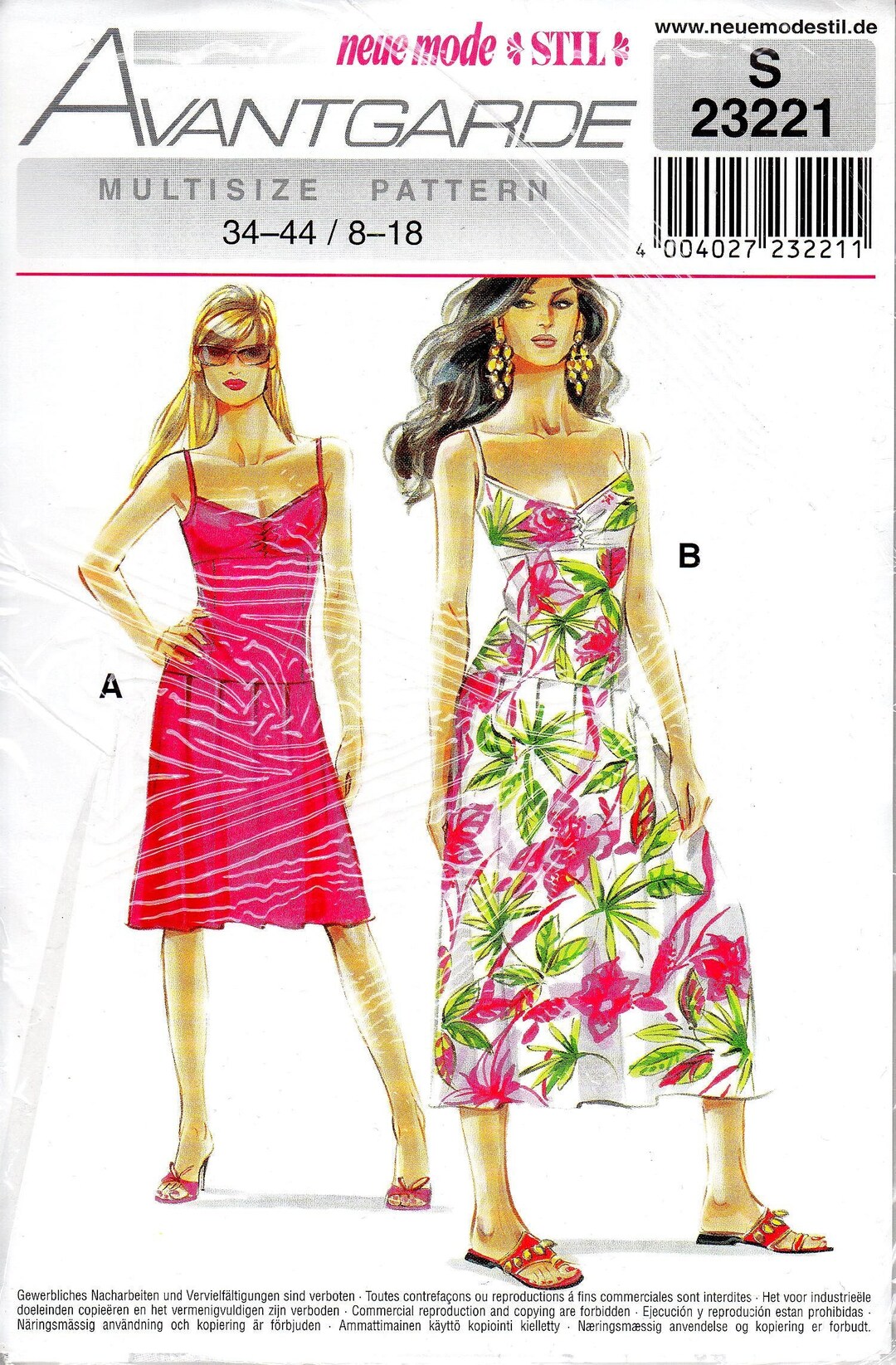 Sz 8 to 18 - Neue Mode Dress Pattern S23221 - Misses' Sleeveless ...