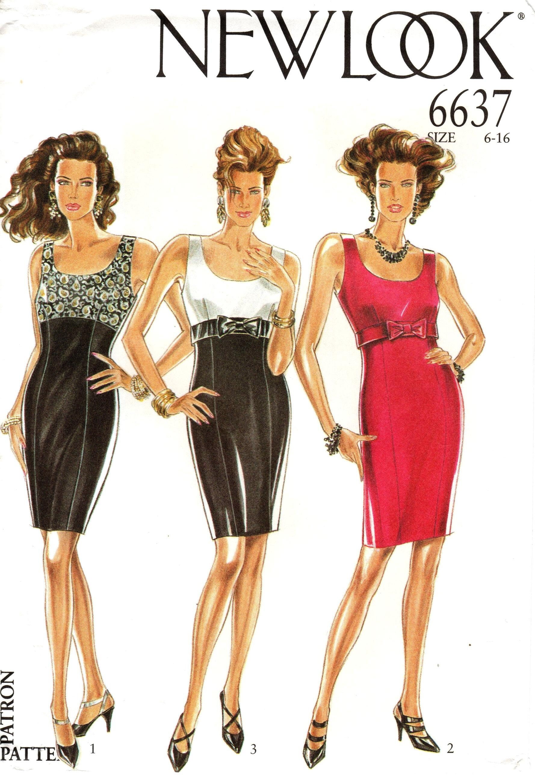 Sz 6 Thru 16 New Look 6637 Misses' Fitted Scoop Neck - Etsy