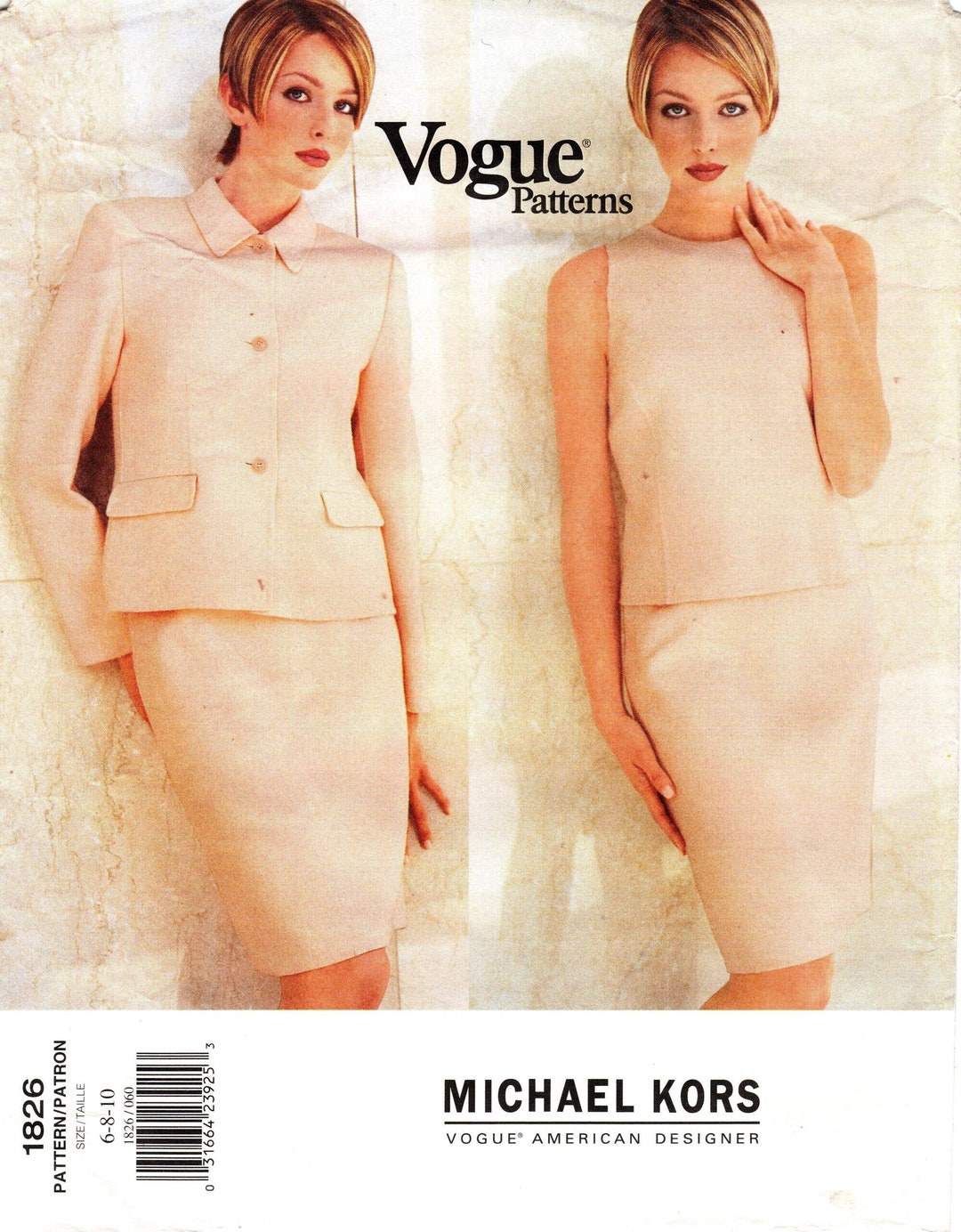 Sz 6/8/10 - Vogue Suit Pattern 1826 by MICHAEL KORS - Misses Above-hip ...