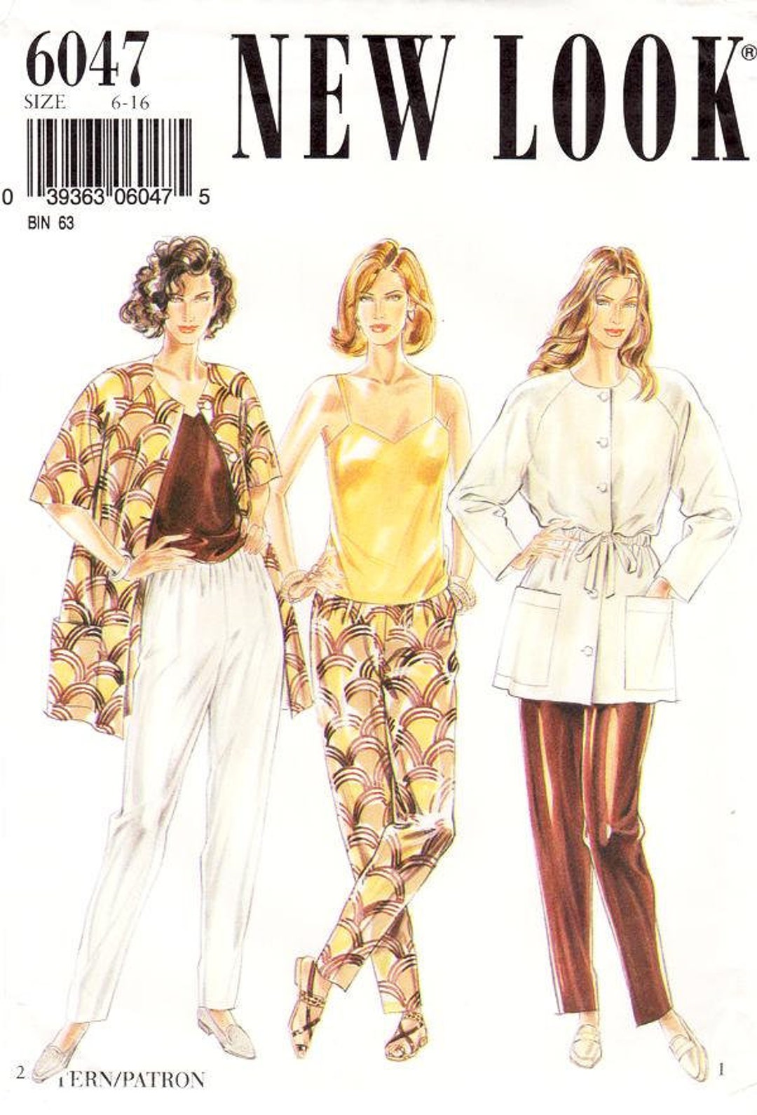 SZ 6 Thru 16 - New Look Separates Pattern 6047 - Misses' Pants, Tank ...