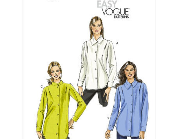 Sz 8/10/12/14 Vogue Shirt Pattern V8746 - Misses' Shirt and Tunic in ...