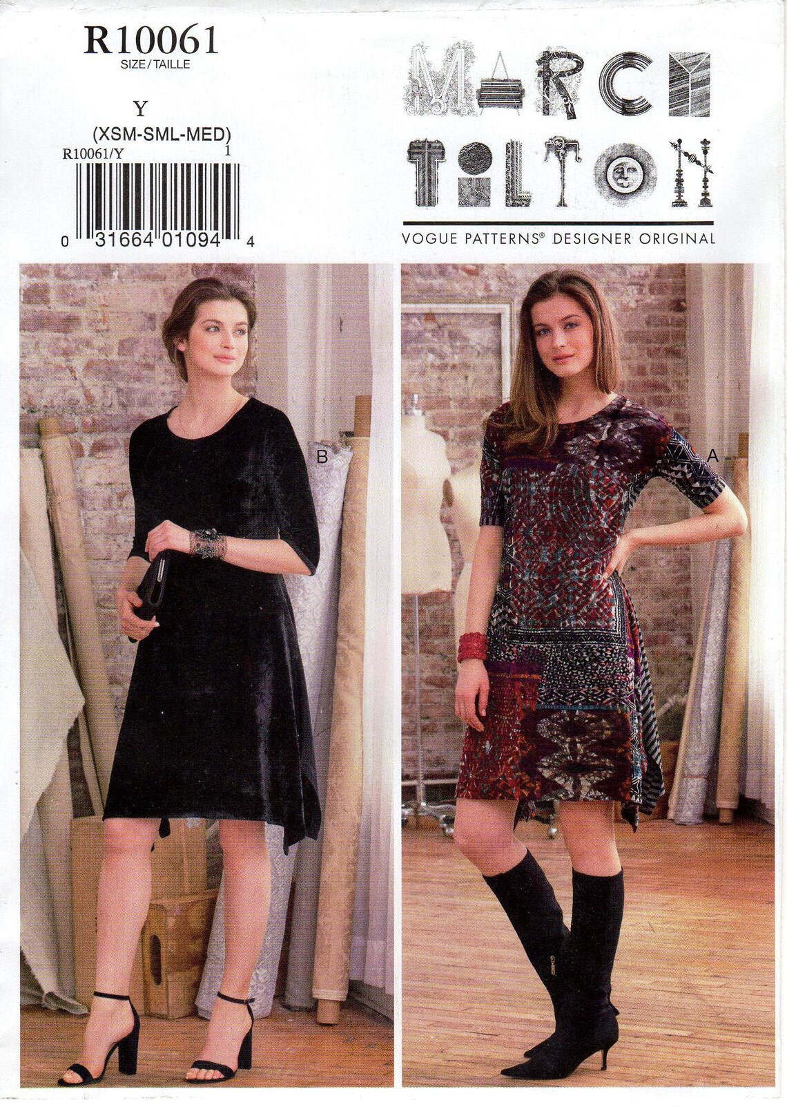 Pick Your Size Vogue Dress Pattern V9329/R10061 by MARCY | Etsy